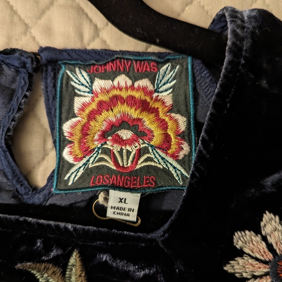 Johnny Was | Dresses | Johnny Was Xl Midnight Tiarei Velvet Tiered ...